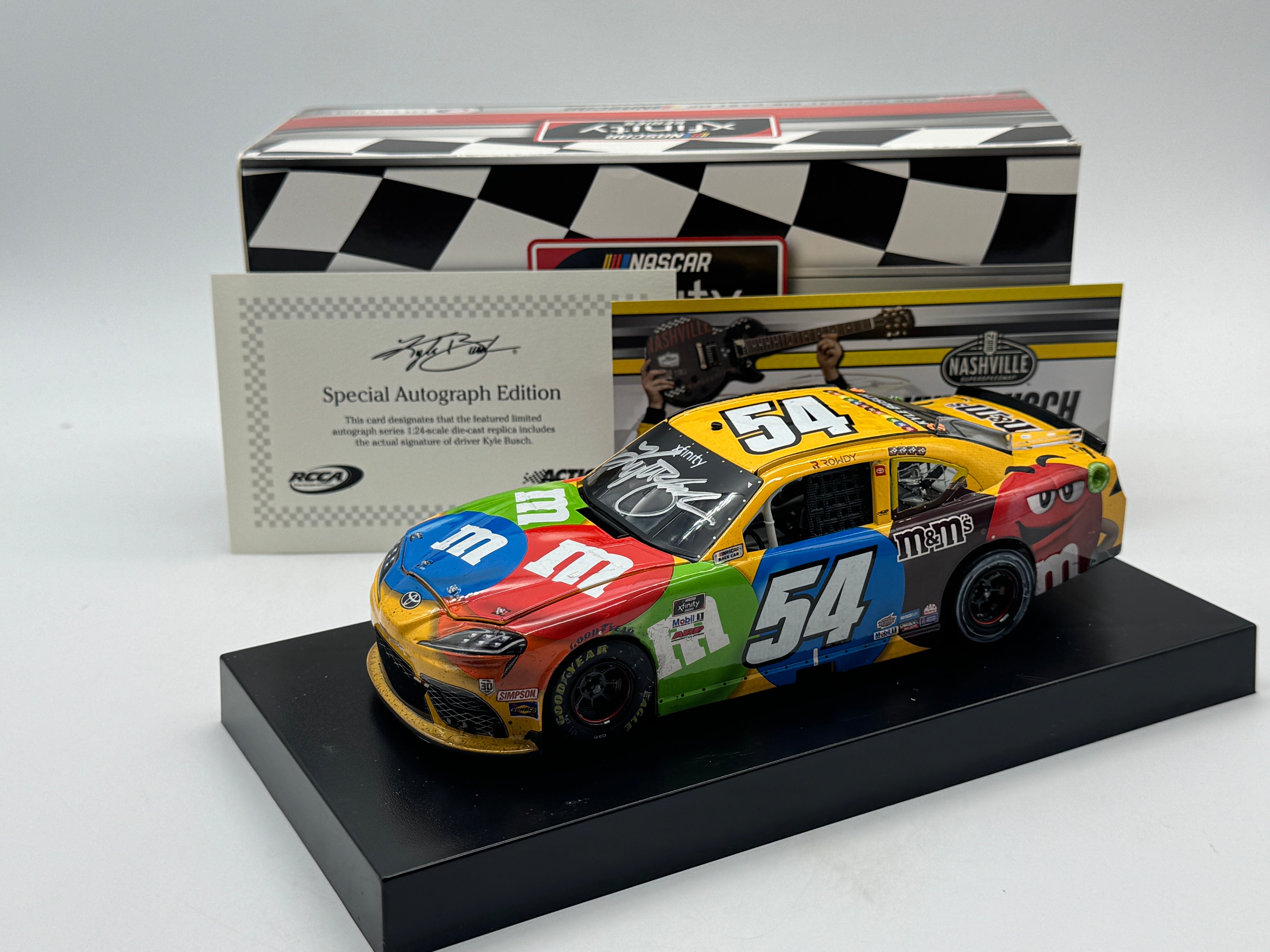 A - Item L387 - Kyle Busch #54 M&M'S Nashville Win 2021 Supra Autograp ...